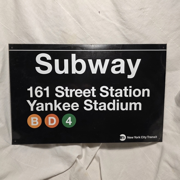 new york city | Wall Decor | Vintage Subway Station Sign With Colorful ...